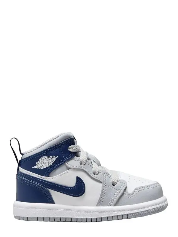 JORDAN 1 Mid Sneakers - White/wolf Grey/midnight Navy Blue
