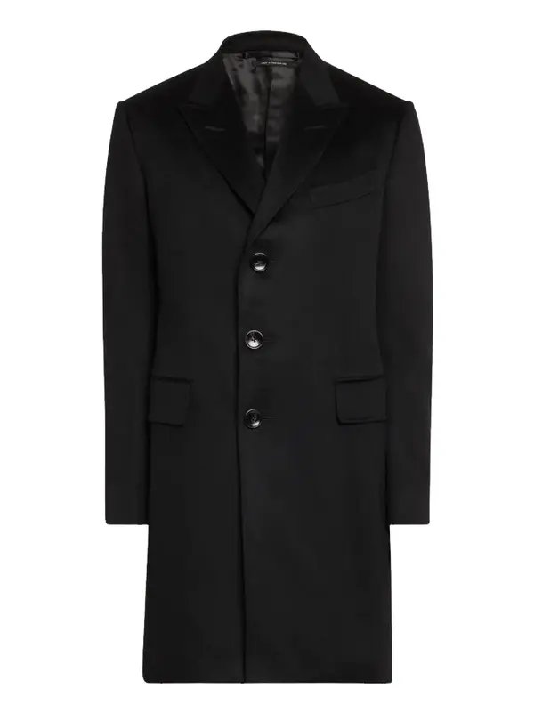 TOM FORD Solid Cashmere Overcoat - Black