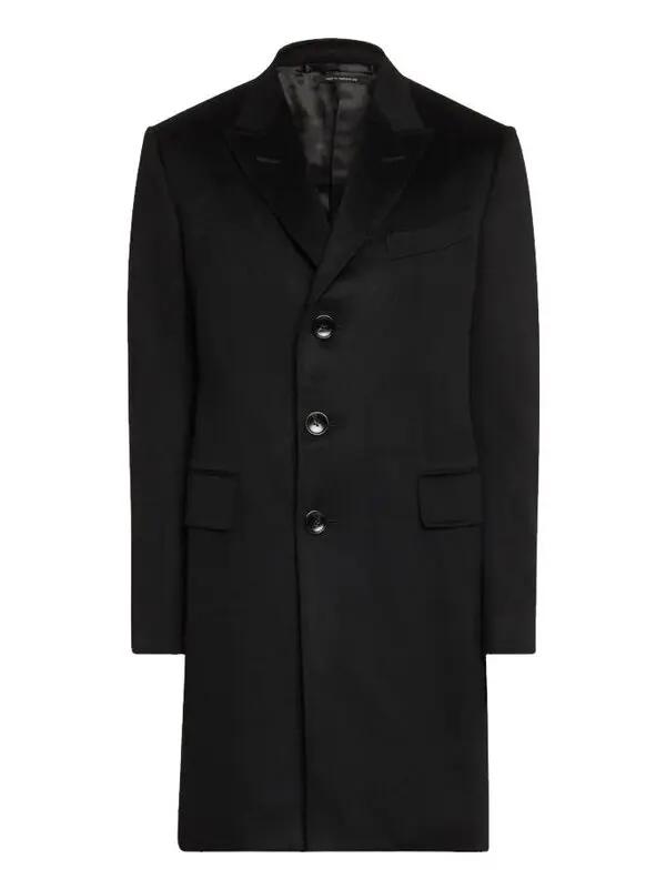 TOM FORD Solid Cashmere Overcoat - Black