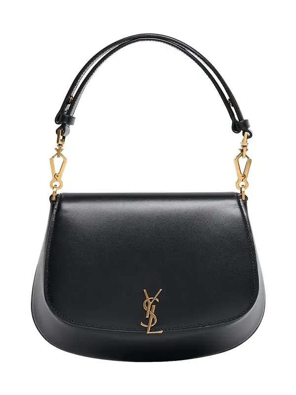 Saint Laurent Voltaire Top-handle Bag In Smooth Leather - Nero