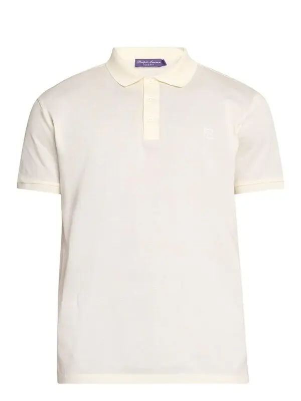 Ralph Lauren Purple Label Custom Slim Fit Piqué Polo Shirt - Cream