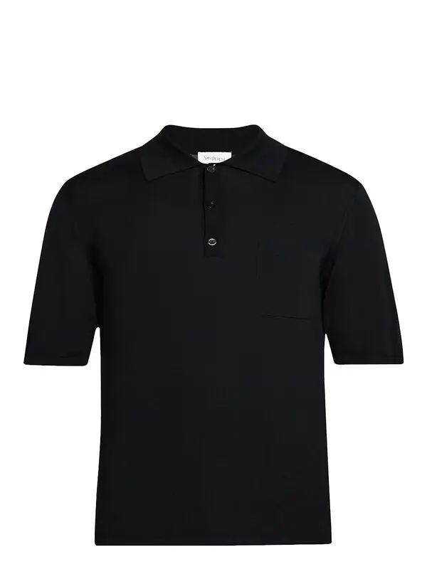 Saint Laurent Fine Gauge Wool Polo Shirt - Nero