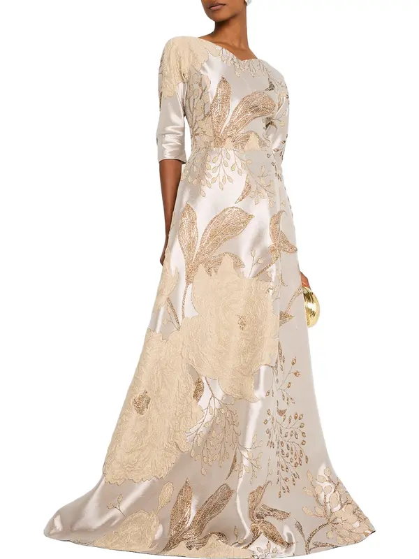 Rickie Freeman For Teri Jon A-line Gown - Champagne Multi