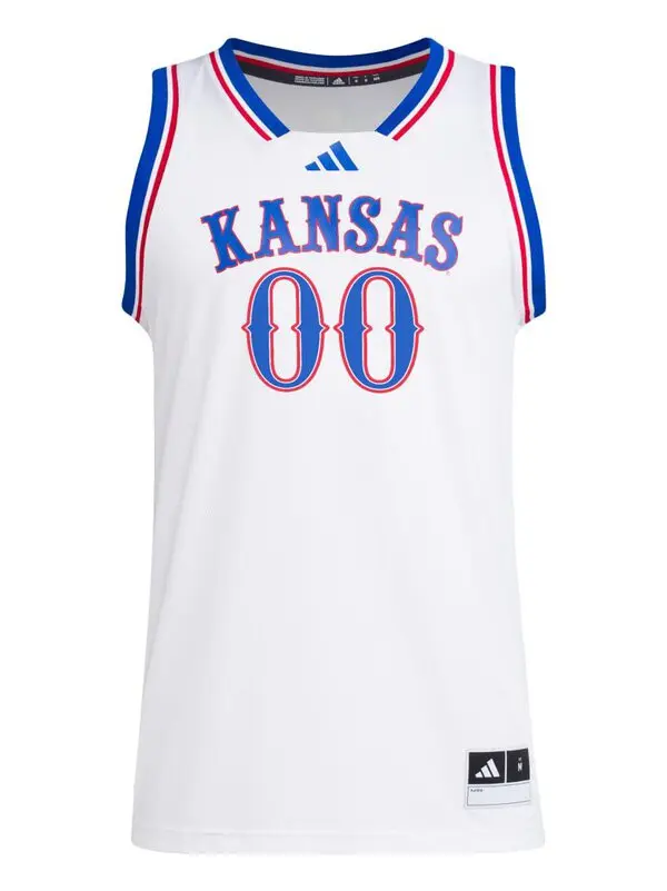 Adidas Kansas Jayhawks Home Swingman Jersey - White / Royal Blue