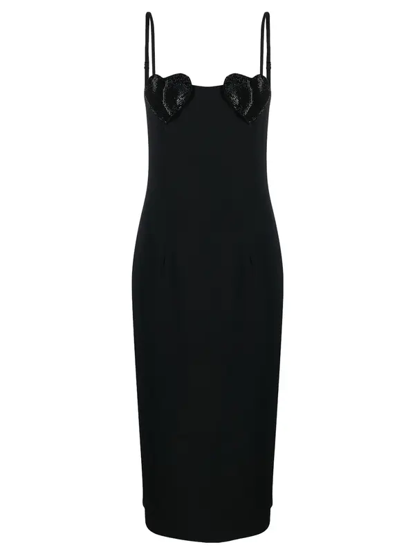Blumarine Heart Sequin Midi Dress - Black