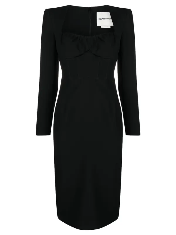 ROLAND MOURET PRE Roland Mouret Wool And Silk Blend Midi Dress - Black