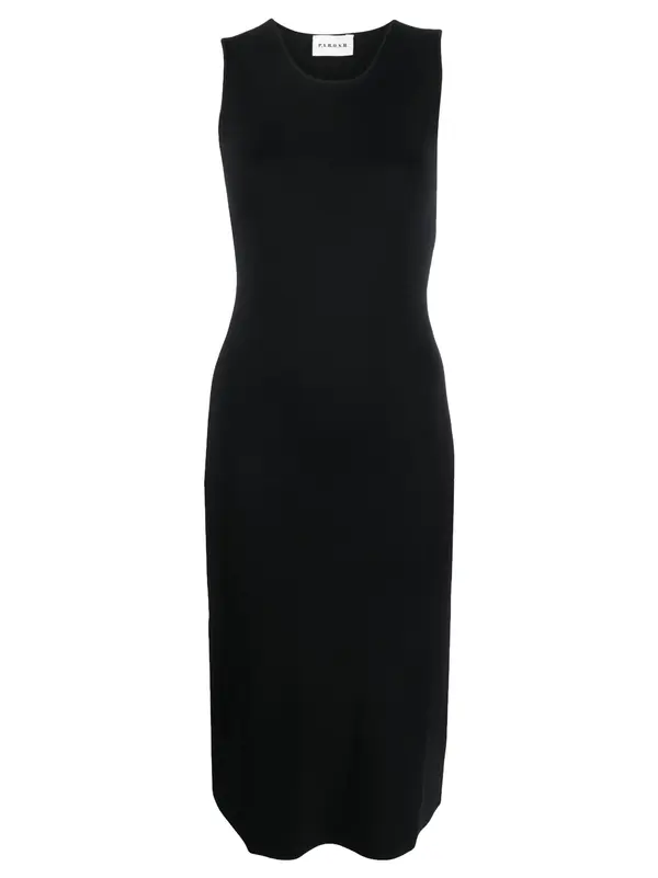 PAROSH Knitted Midi Dress - Black