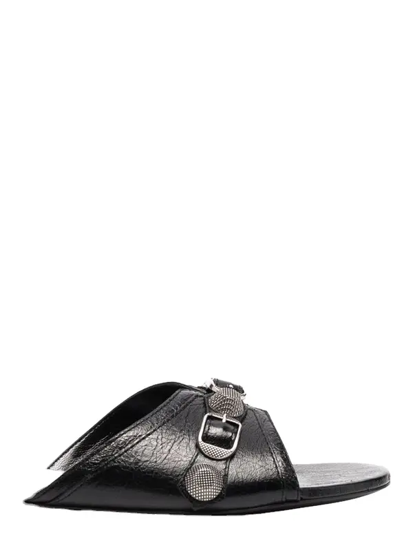 Balenciaga Le Cagole Flat Sandals - Black