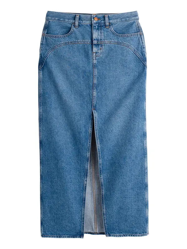 Madewell Denim Western Maxi Skirt - Pomaria Wash