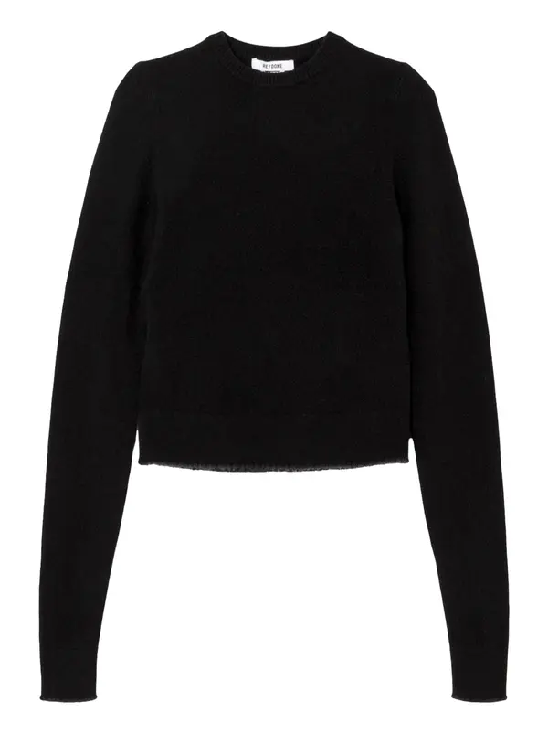 RE/DONE Crew-neck Cashmere Jumper - Black