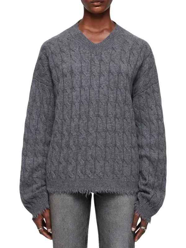 RE/DONE Cable-knit Cashmere Jumper - Grey