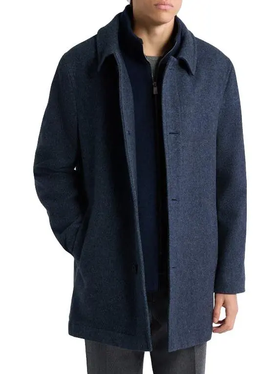 Hart Schaffner Marx Macbeth Wool-blend Coat - Blue Pindot