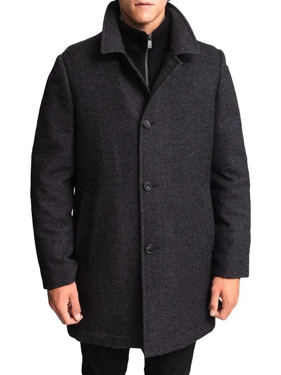 Hart Schaffner Marx Macbeth Wool-blend Coat - Charcoal Pindot