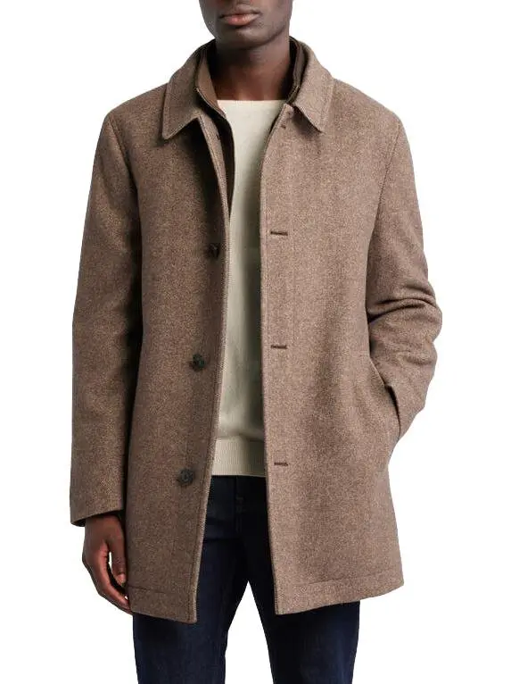 Hart Schaffner Marx Macbeth Wool-blend Coat - Chestnut Pindot
