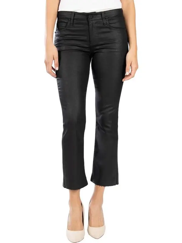 Kut From The Kloth Kelsey Crop Kick Flare Jeans - Black Jm