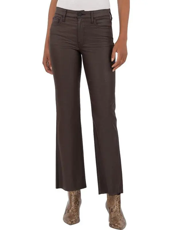 Kut From The Kloth Kelsey Crop Kick Flare Jeans - Chocolate