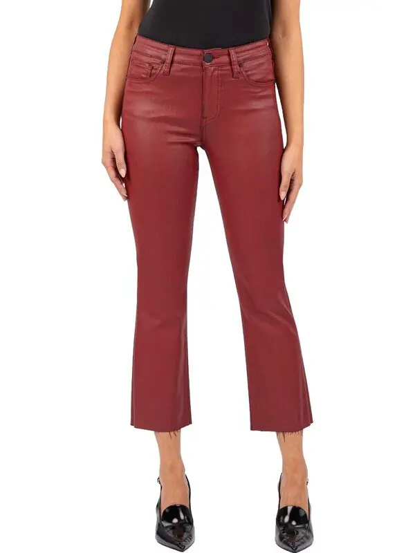 Kut From The Kloth Kelsey Crop Kick Flare Jeans - Red