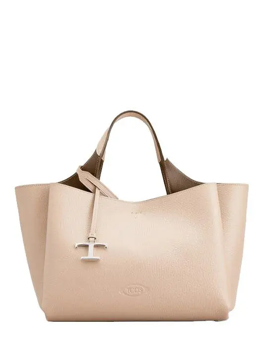 TOD'S Mini Leather Tote - Ballerina/creta