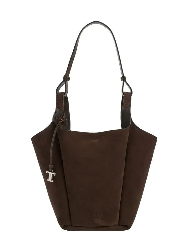 TOD'S Small Api Suede Shoulder Bag - T.moro/marrone