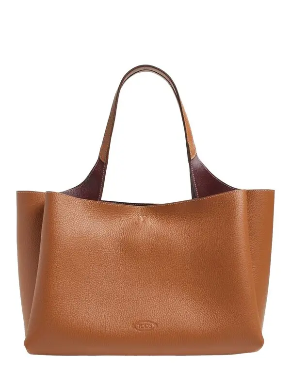 TOD'S Apa Leather Tote - Kenia/ Bordeaux