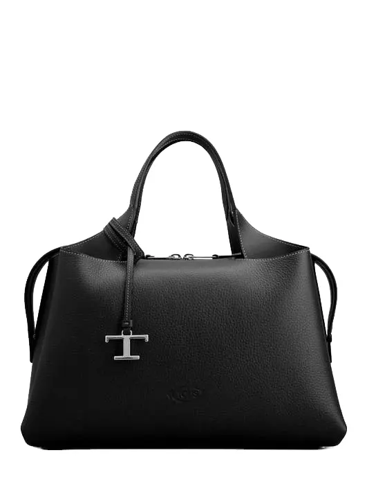 TOD'S Medium Leather Tote - Nero