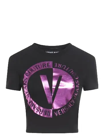 Versace T-shirt In Cotton And Elastane - Black