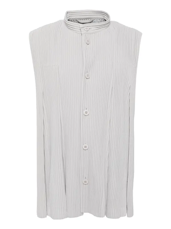 Issey Miyake Pleated Vest - Grey