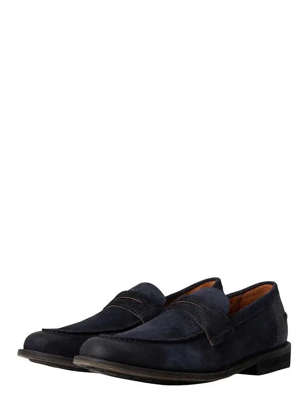 THE FRYE COMPANY Tyler Flex Penny Lace Up Wing Tip Shoes - Navy