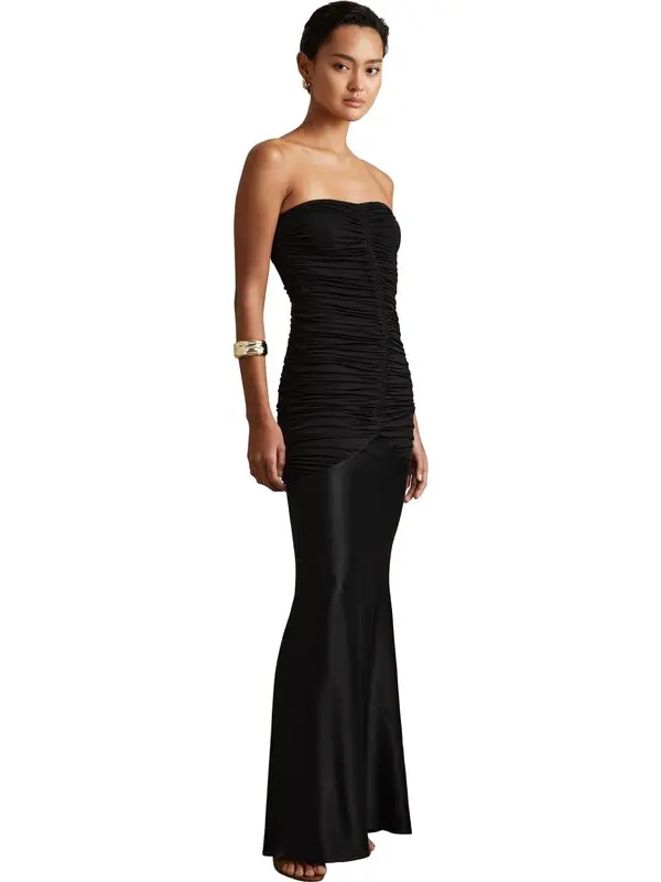 REISS Selina Strapless Maxi Dress - Black