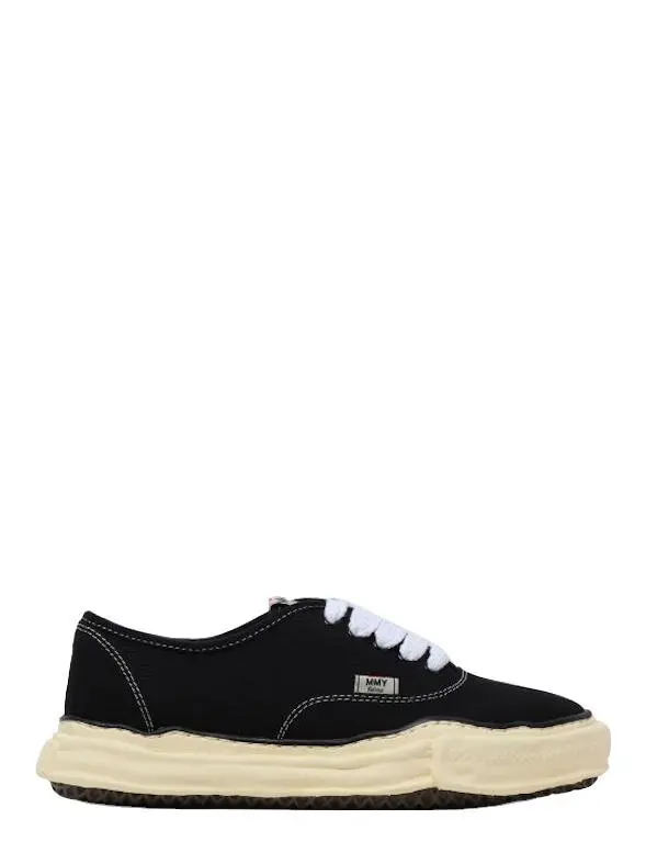 Mihara Yasuhiro Baker Og Sole Canvas Low-top Sneakers - Black/white