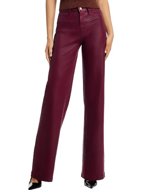 L'Agence Clayton High-rise Wide-leg Jeans - Dark Port