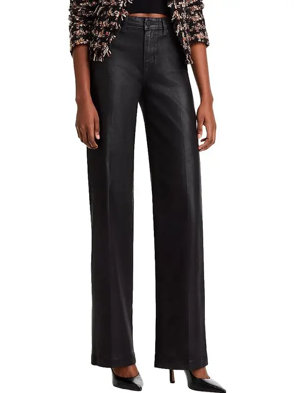 L'Agence Clayton High-rise Wide-leg Jeans - Noir Coated