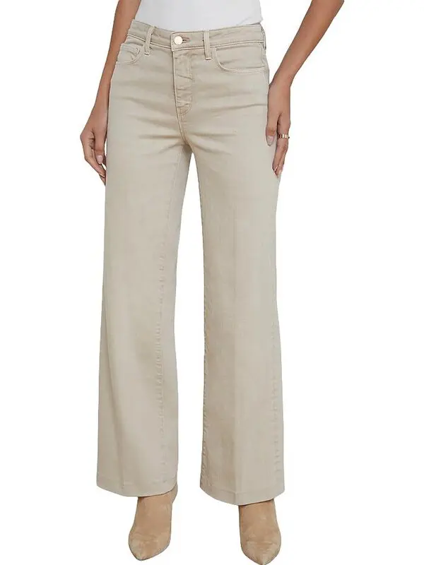 L'Agence Scottie High-rise Wide-leg Jeans - Biscuit