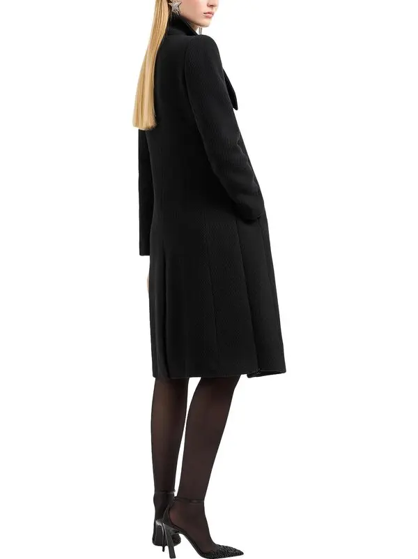 Emporio Armani Foulard Collar Coat - Black