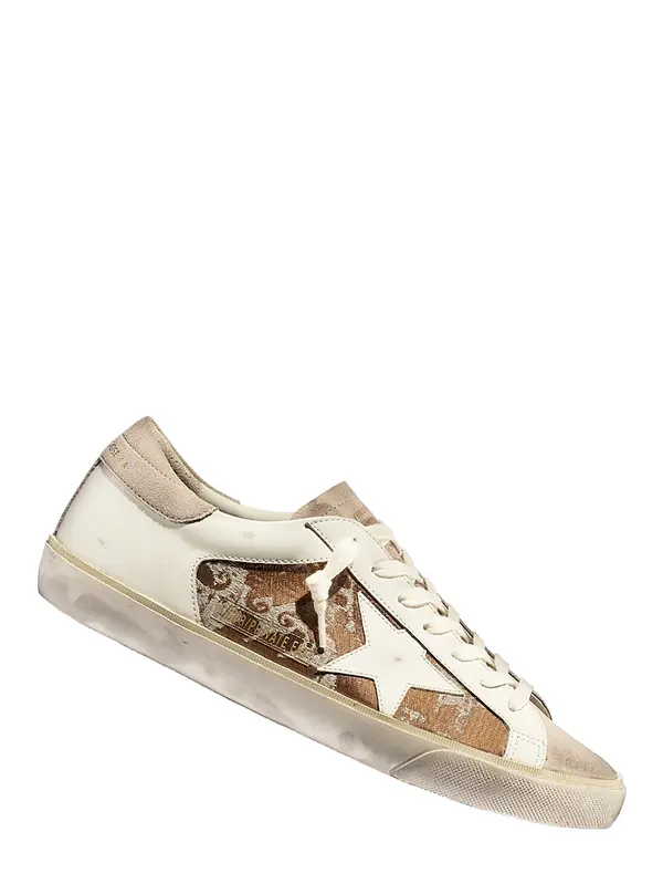 GOLDEN GOOSE Super-star Jacquard Sneakers - White/gold