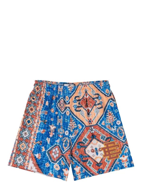 ERIC EMANUEL Basic Rug Print Short - White/blue/tan