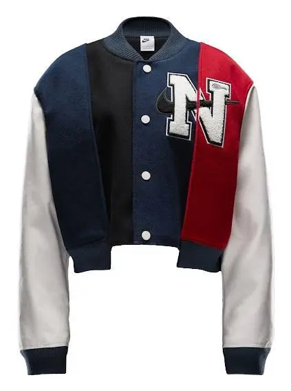 Nike X Yoon Oversized Varsity Jacket - Black/armory Navy Blue/phantom