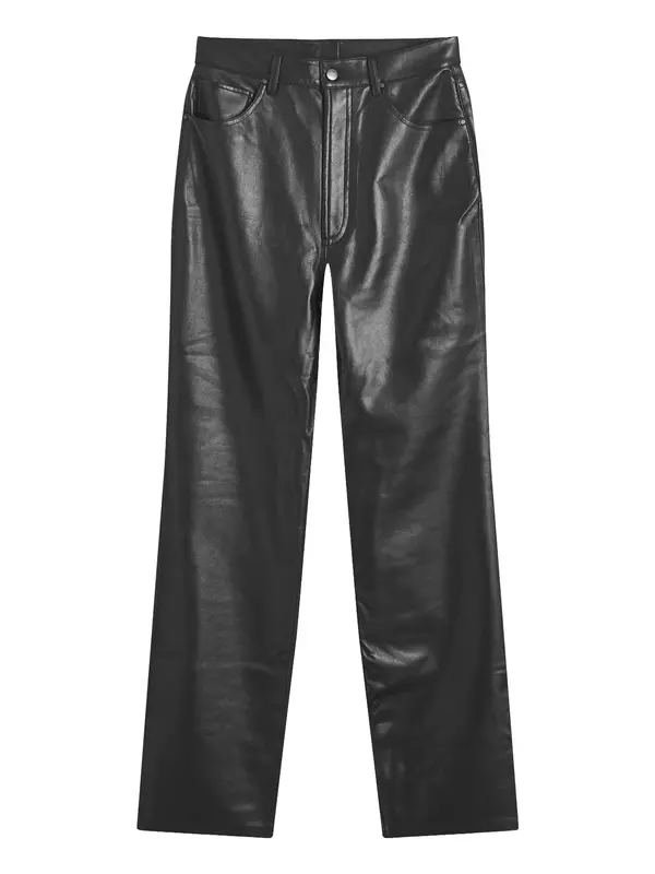 ANINE BING Roy Leather Pant - Black