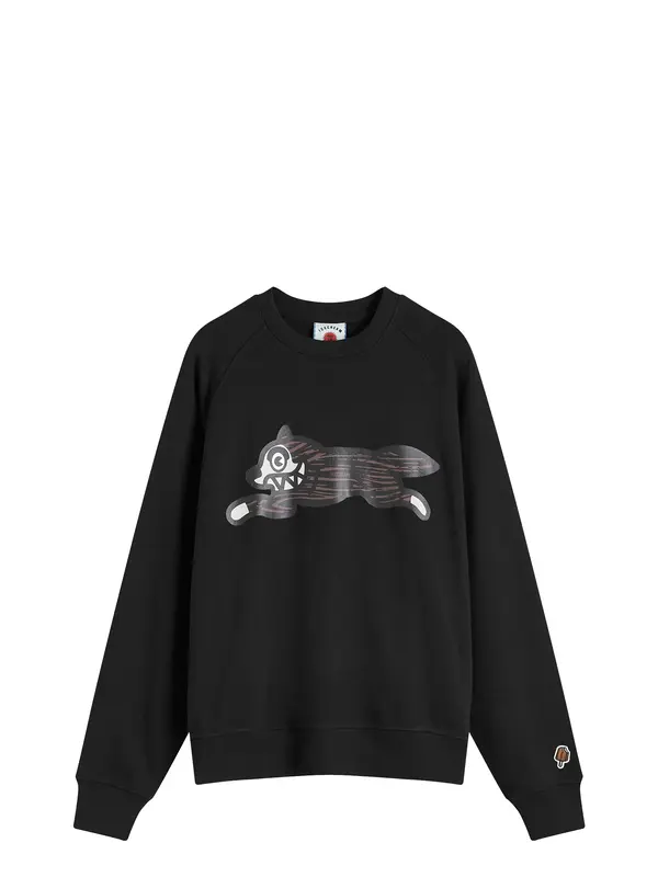 ICECREAM Woodgrain Running Dog Crewneck - Black