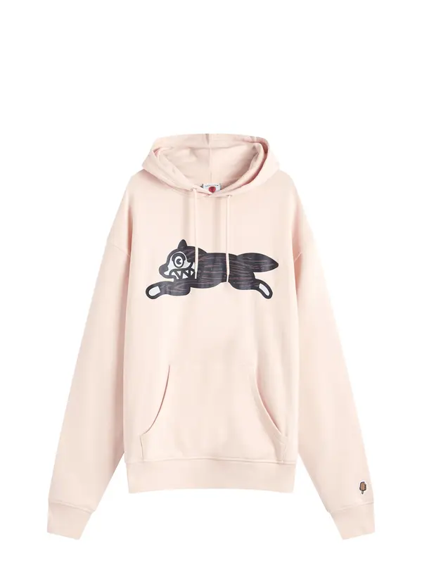ICECREAM Woodgrain Running Dog Popover Hoodie - Pink
