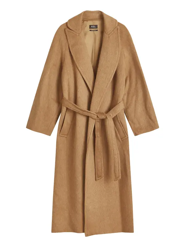 A.p.c. Floriane Belted Coat - Cab Camel