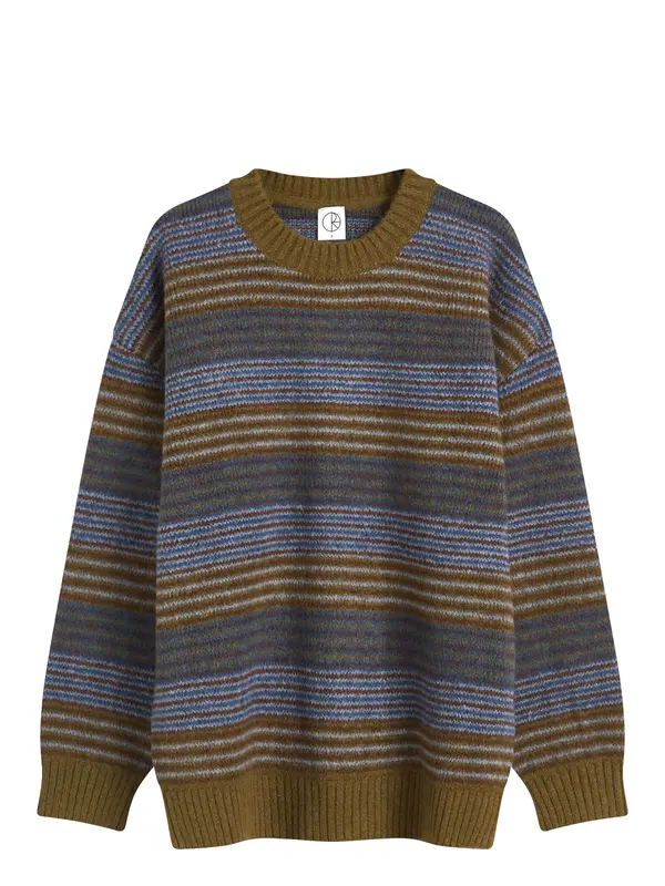 POLAR SKATE CO. George Stripe Jumper - Blue Green Stripe