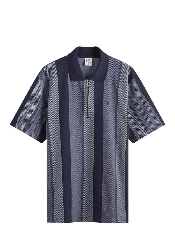POLAR SKATE CO. Herringbone Jacques Short Sleeve Polo - Blue