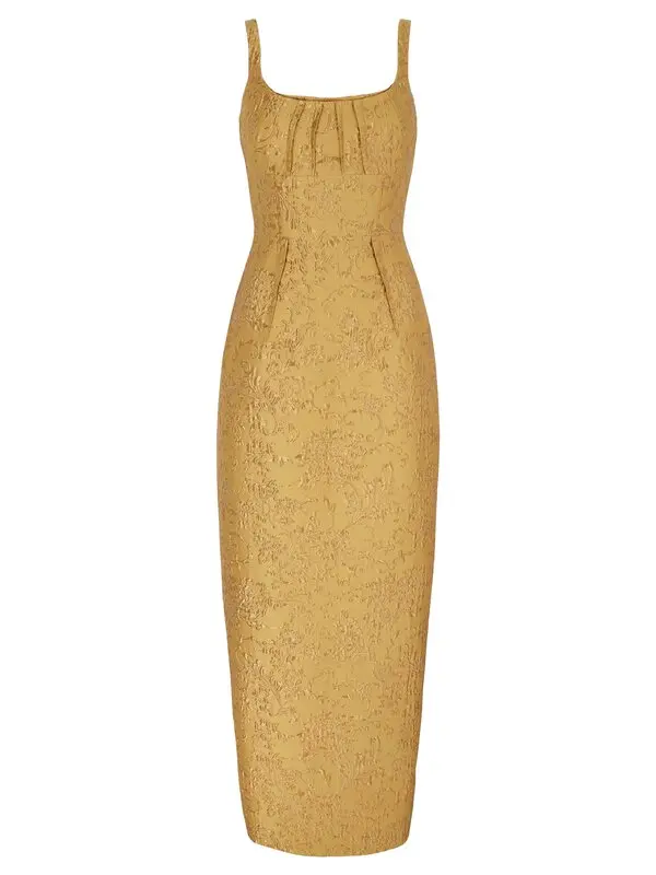 EMILIA WICKSTEAD Sharon Wallpaper Jacquard Gown - Gold