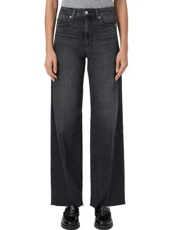Paige Anessa Wide Leg Jeans - Viper Black Distressed