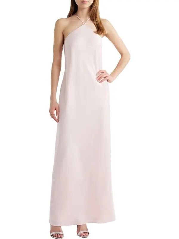 WAYF Araceli Halter Strap Slipdress - Pale Pink