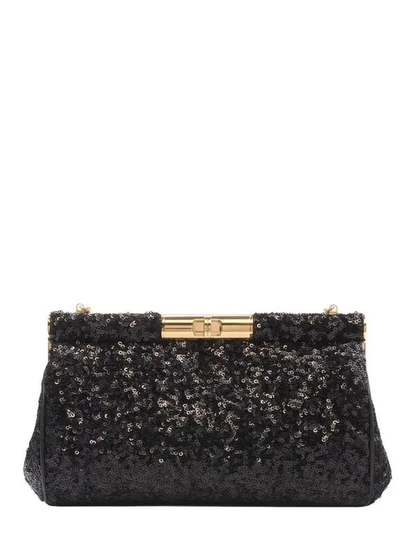 Dolce & Gabbana Marlene Sequin Shoulder Bag - 80999 Nero