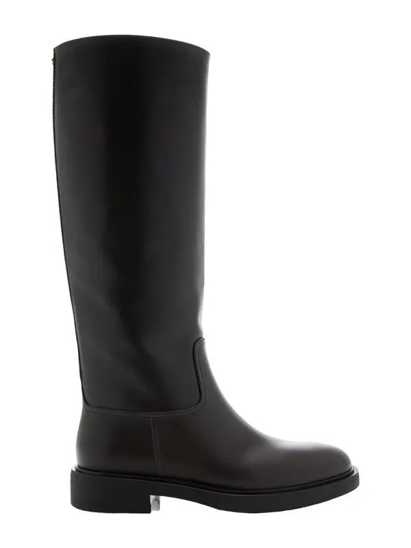 GIANVITO ROSSI Leather Knee Boots - Brown