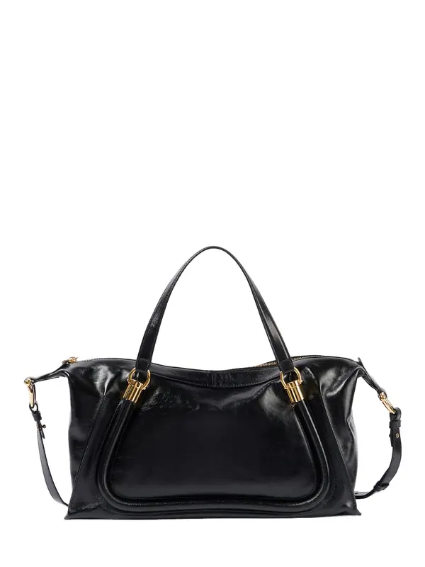 Chloé Paraty Medium Leather Shoulder Bag - Black