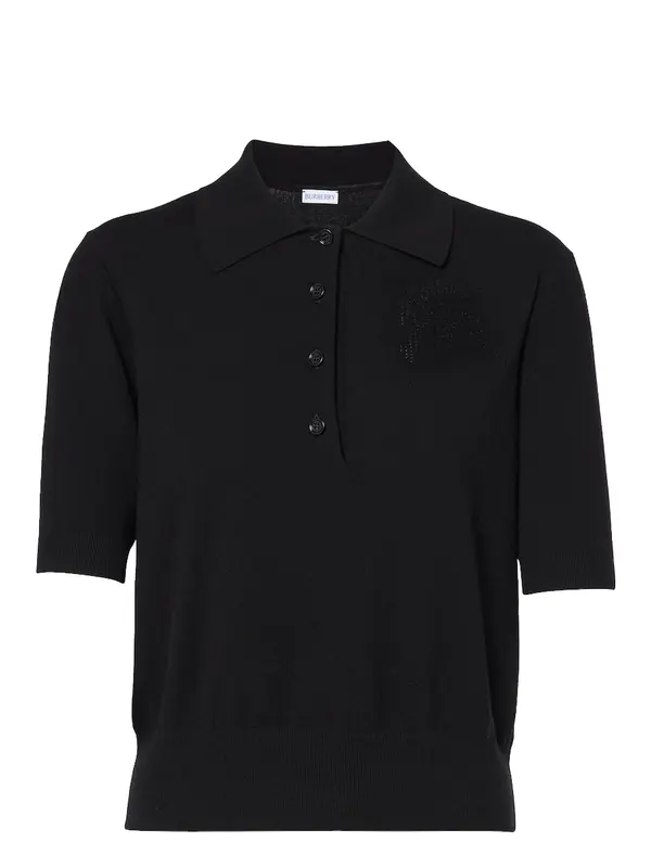 Burberry Cotton-blend Polo Shirt - Black